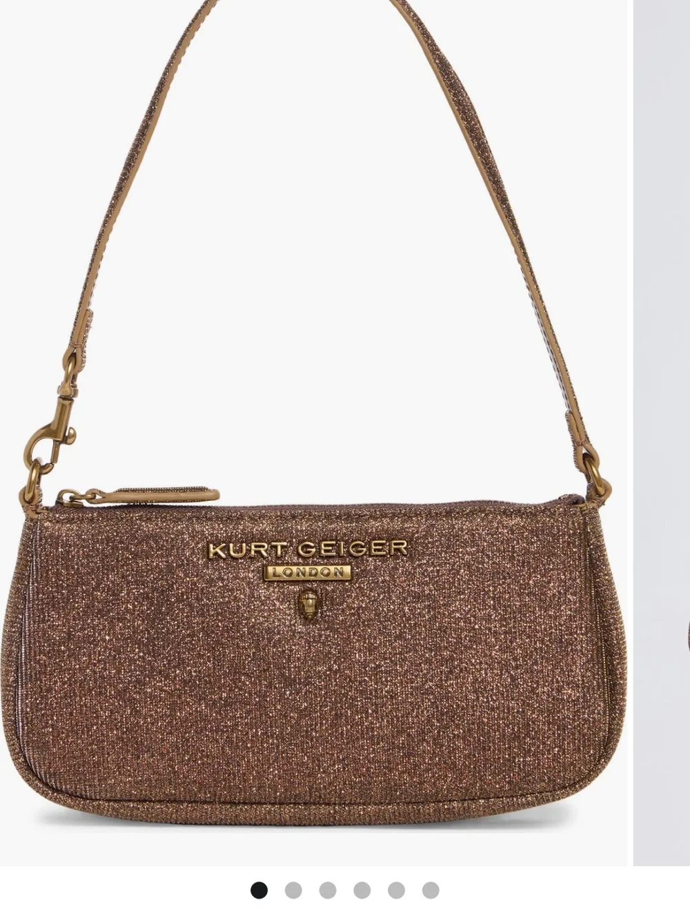 Kurt Geiger | Bags | Kurt Geiger Glitter Metallic Shoulder Bag Bronze ...